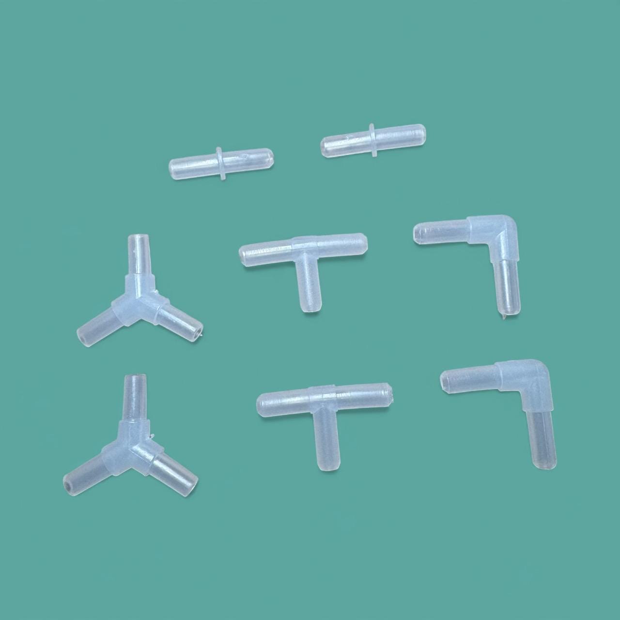 Aquarium Airline Tubing Connectors – 8-Pack (T, Y, L Elbow & Straight ...